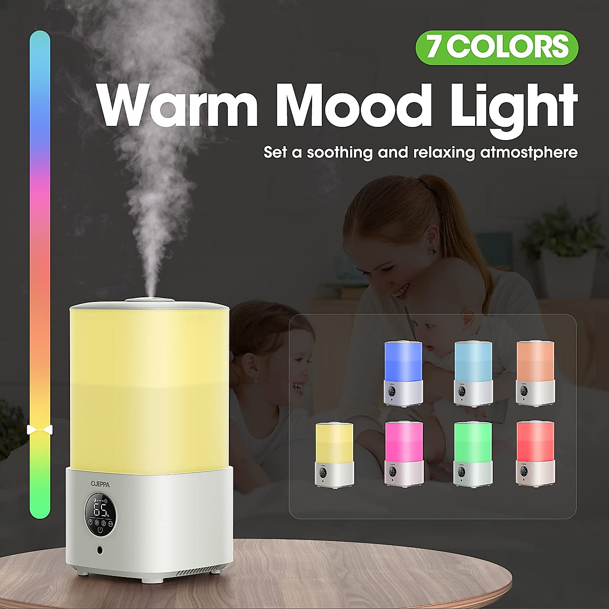 Humidifiers for Bedroom, 2.5L Ultrasonic Cool Mist Humidifiers for Baby Home Office Nursery & Plants, Top Fill Air Humidifier, Super Silent Sleep Mode，Auto Shut-Off (1)