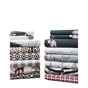 Pointehaven 180 GSM Cotton Flannel Duvet Set - King/Cal King, Scenic Toile