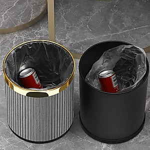DHTDVD Trash Can Bin Living Room Household Simple and Creative Bathroom Kitchen Light Office Cleaning