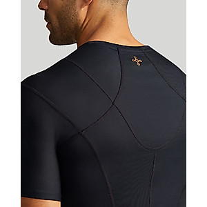 Tommie Copper Shoulder Support Shirt for Men, Posture Corrector Compression Shirts for Men with UPF 50 Sun Protection, Shoulder Compression with Shoulder Support for Men, Black XL