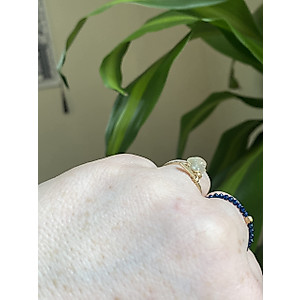 Genuine Libyan Desert Glass Chip Hammered Wire Wrap Ring in Stainless Steel- Bronze-Copper- Black Niobium- Sterling Silver- 14K Gold or 14K Rose GoldSizes Size 4-16-Polished Chip Bead