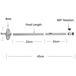 Ivosmart Mini Projector Wall Ceiling Mount Hanger 5KG Load Mounting Bracket for Mini Projector Camera with 9.3" Extension Pole