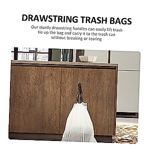 60Pcs drawstring garbage bag white trash bin compost garbage bin mini trash bags small garbage bags plastic trash bag 4 gallon trash bag Household Trash Bags Strong Garbage Bags