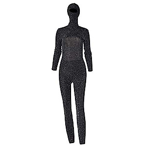 GUXMO Womens Sexy See Through Clubwear Jumpsuit Sparkly Backless Bodycon Long Sleeve Jumpsuits Party Night Outfits