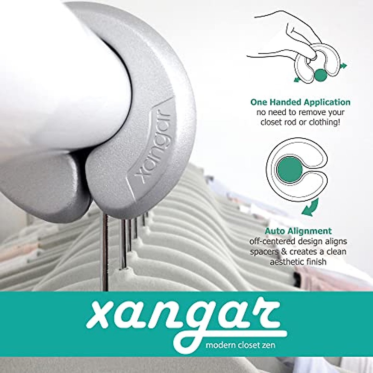 Xangar 60 Pack Hanger Separators, Silver