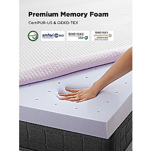 PERLECARE 3 Inch Gel Memory Foam Mattress Topper for Pressure Relief, Premium Soft Mattress Topper for Cooling Sleep, Non-Slip Design with Removable & Washable Cover, CertiPUR-US Certified - King