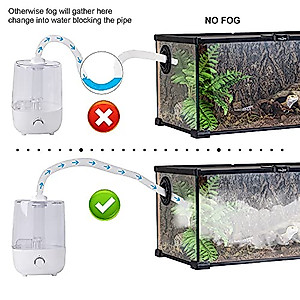 Reptile Fogger Terrariums Humidifier, Adjustable 4L 2 Hoses Reptile Fogger Terrariums Humidifier Fog Machine,No Noise Mist Making Machine for Reptiles/Amphibians/Herps/Vivarium (white).