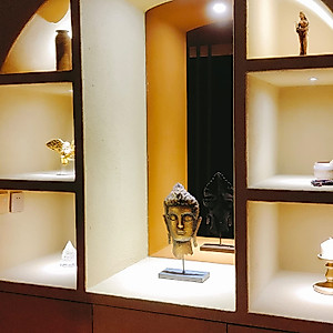 SINUOMI Art Hand-paintend Buddha Statue , Handmade Home Decoration ,Zen Garden Metal Handicraft， Buddha Sculpture and Meditation Gifts，16’’ H (Gold)