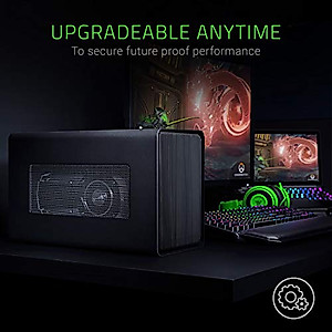 Razer Core X Aluminum External GPU Enclosure (eGPU): Compatible with Windows & MacOS Thunderbolt 3 Laptops, NVIDIA/AMD PCIe Support, 650W PSU, Classic Black