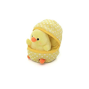 Plushland Plush Stuffed Animal 6 Inches Zip Up Egg Hideaway Cute Yellow Pastel and Polka Dot Easter Colors Spring Inspired Gift for Girls and Boys Birthday Mother's Day (Easter Chick)