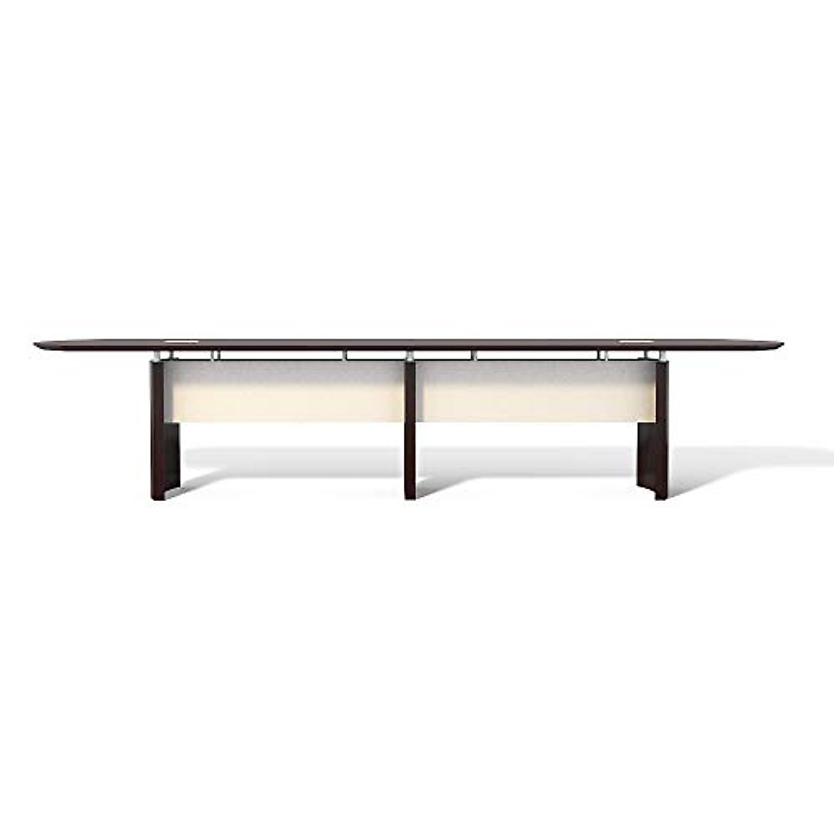Safco Products Mayline Napoli 12'W x 48"D Curved End Rectangle Conference Table, Mahogany Veneer