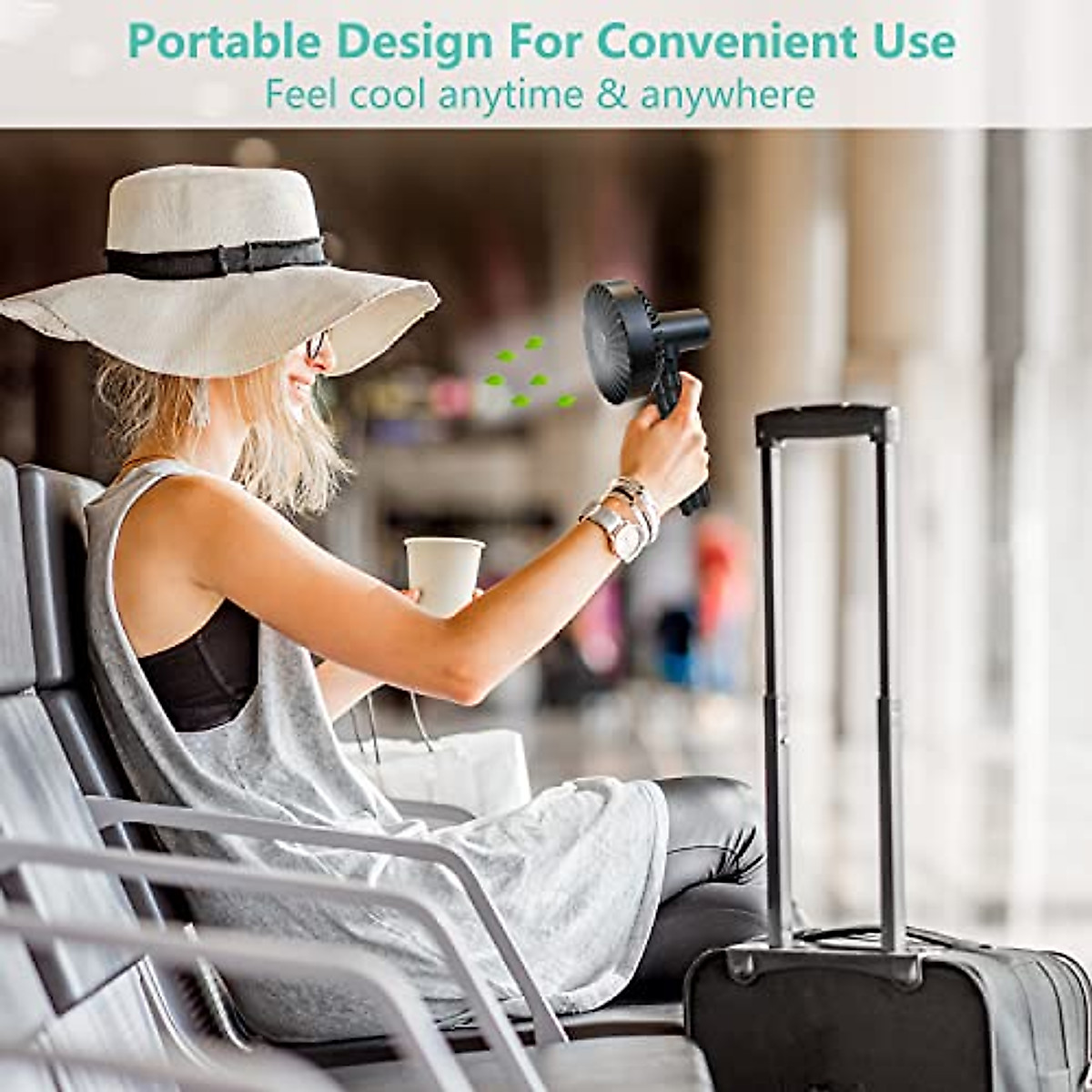 ANBOVES Portable Stroller Fan Battery Operated Mini Handheld Personal USB Fan, Flexible Tripod Clip On Fan with 3 Speeds for Car Seat Crib Bike Camping