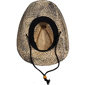 Western Outback Cowboy Hat Men's Women's Style Straw Felt Canvas (034 Brown Bull Head)