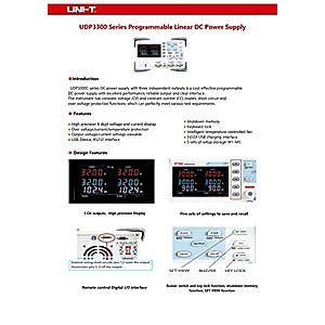 UNI-T UDP3305C/UDP3303C/UDP3303A Programmable DC Power Supply Cost-Effective Program Control DC Power Supply