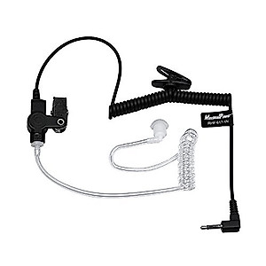 MaximalPower RHF 617-1N 3.5mm RECEIVER/LISTEN ONLY Surveillance Headset Earpiece with Clear Acoustic Coil Tube Earbud Audio Kit For Two-Way Radios, Transceivers and Radio Speaker Mics Jacks , Black