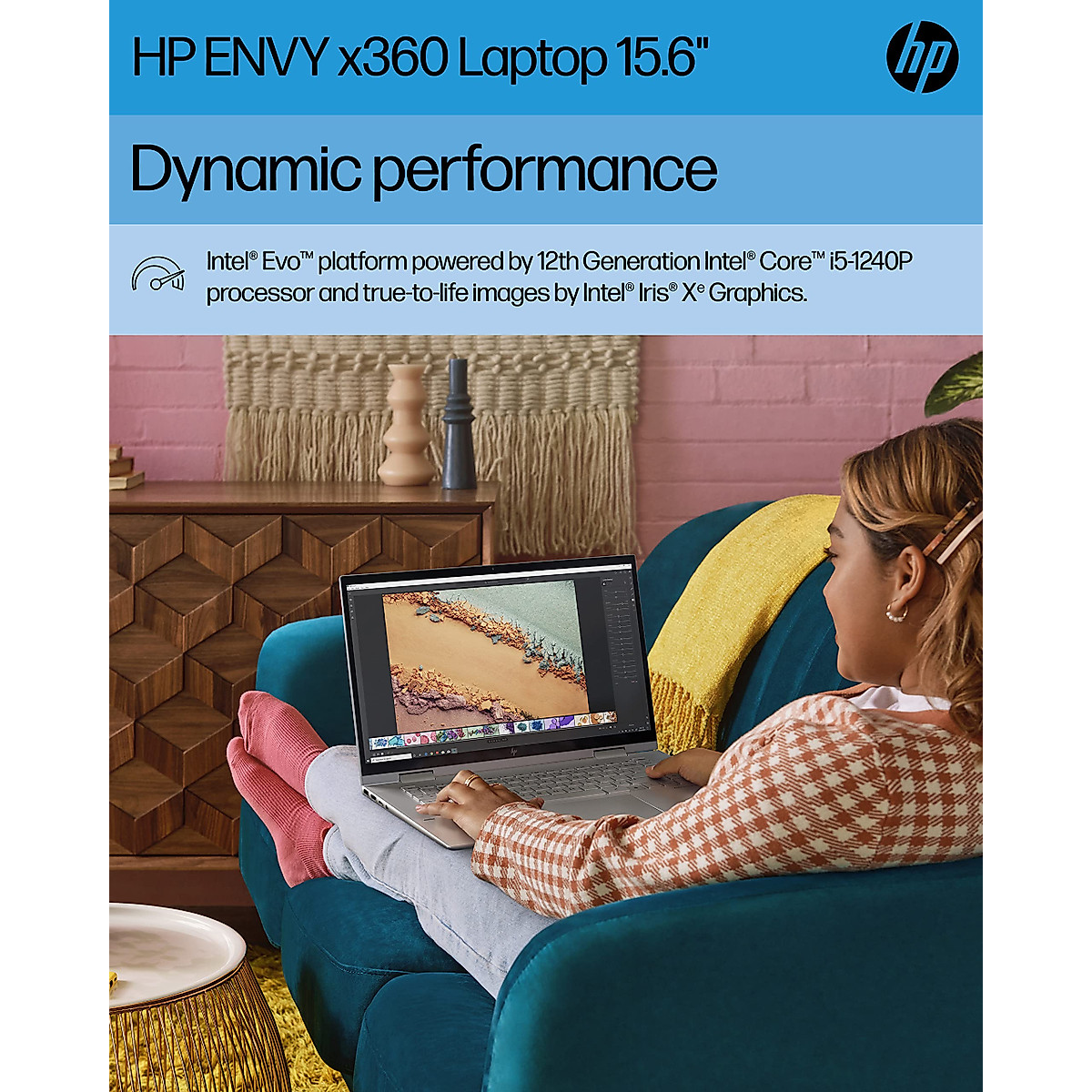 HP Envy x360 Convertible, Intel® Core i5-1240P Processor, Iris X Graphics, 12 GB Memory RAM, M.2 SSD, Windows 11 Home (15-es2023nr, Natural Solver Aluminum)