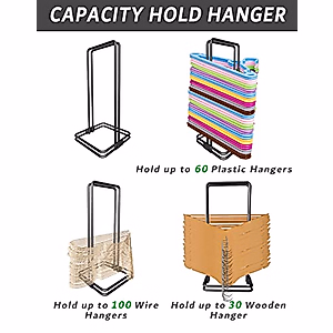 Hanger Storage Organizer Holder Stacker Stand Portable Stander Hangers Rack for Laundry Closet Dry Cleaning Room Adult or Child Clothes Hangers Black Space Saving Keep Laundry Room Neat and Clean