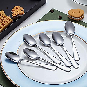 Coffee Spoons, Kyraton 5.5" Espresso Spoons Tea Spoons, Stainless Steel Small Mini Spoons, Tiny Spoon Set For Parties, Wedding Pack of 6