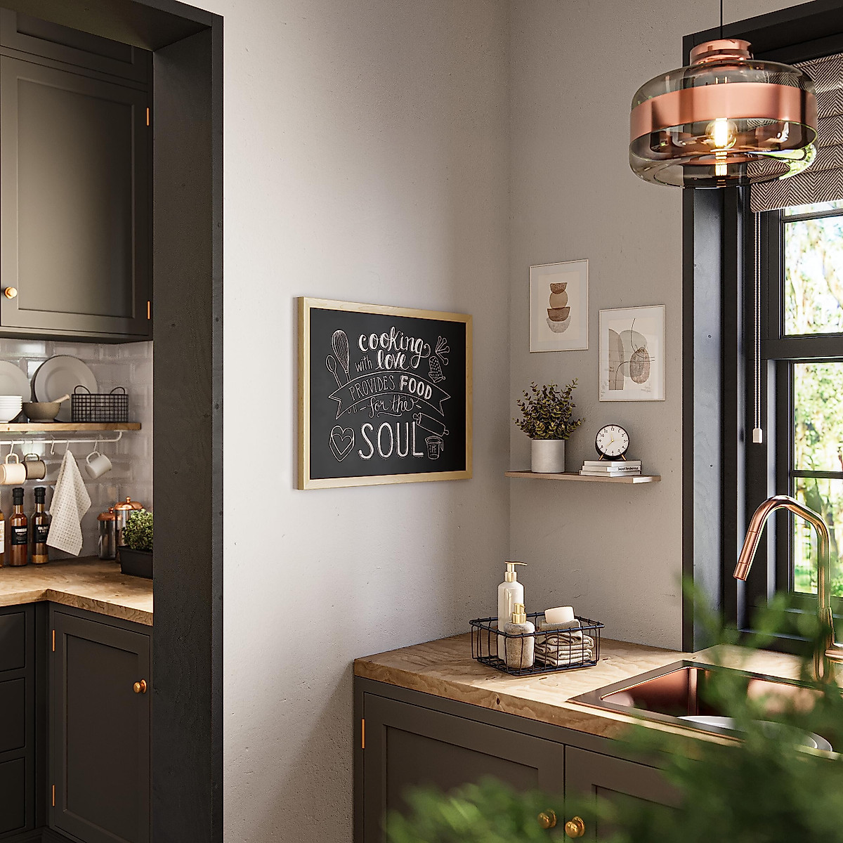 U Brands Chalkboard, 17 x 23 Inches, Birch Wood Frame (310U00-01)