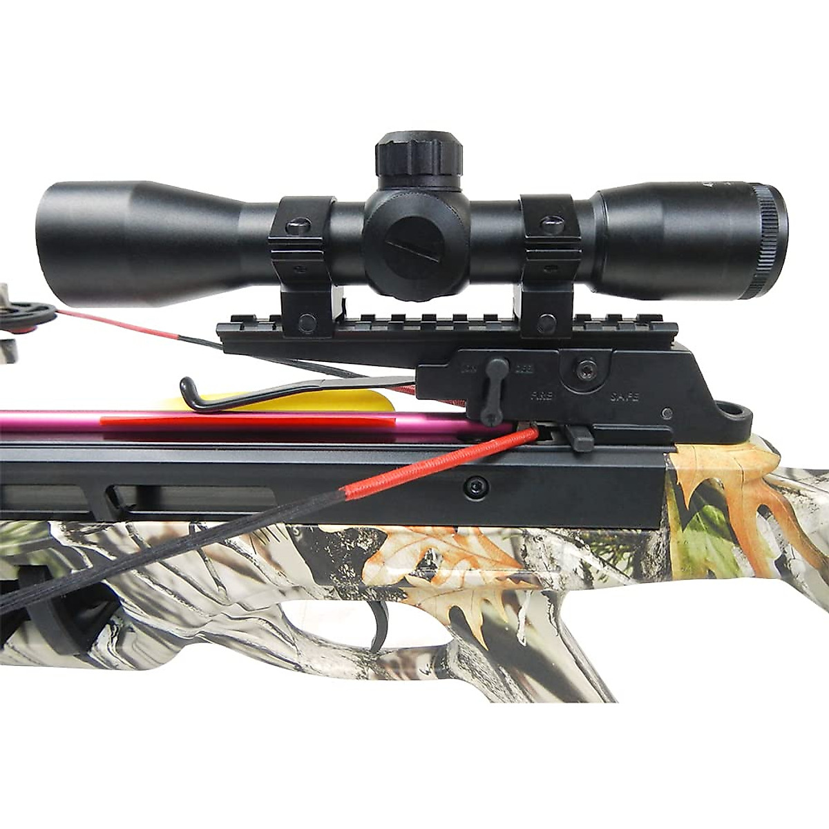 150 lb Vista Camouflage Hunting Compound Crossbow Archery Bow +4x32 Illuminated Scope +4 Arrows +Quiver +Cocking Rope +Sling & Rail Lube