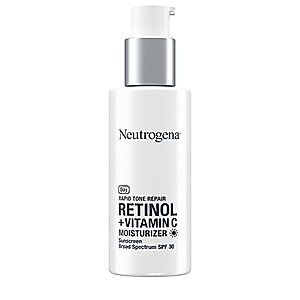 Neutrogena Rapid Tone Repair Retinol + Vitamin C Facial Moisturizer with Retinol, Vitamin C, Hyaluronic Acid & SPF 30 Sunscreen, Tone-Evening & Brightening Face Cream, 1 fl. oz