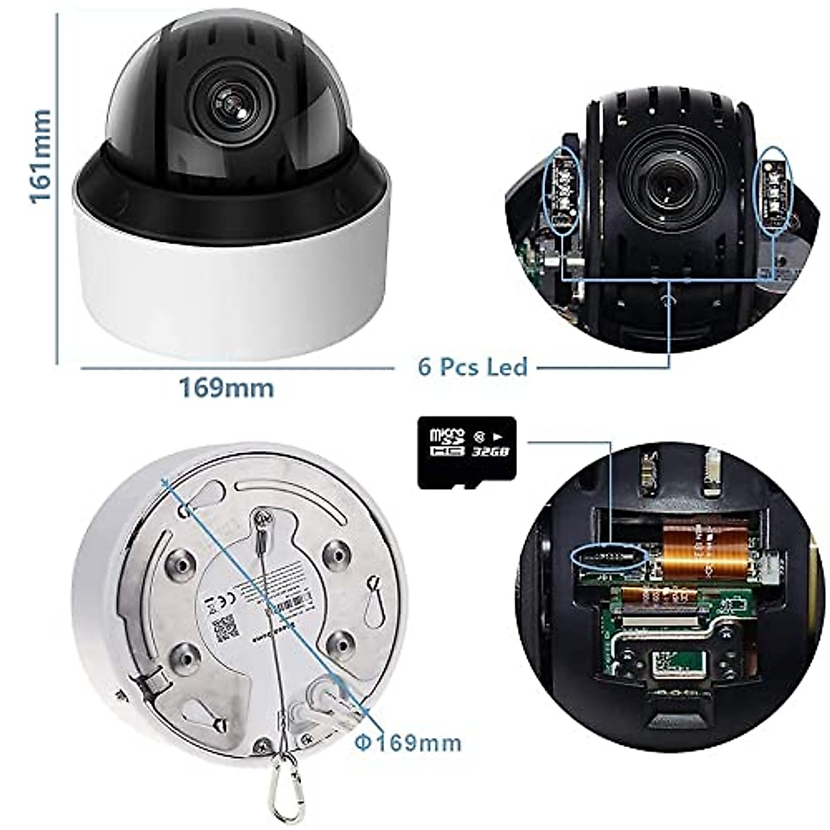 OEM DS-2DE4A425IW-DE 4MP 25x PTZ PoE Camera Optical Zoom, Outdoor PTZ IP Speed Dome Camera, 4.8~120mm Lens 360°Pan & 90°Til, DarkFighter 165ft Night Vision, Audio&Alarm I/O, WDR, SD Card Slot 256GB