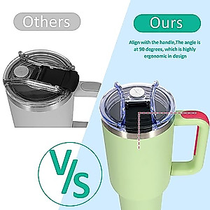 FUNUS 32OZ Insulated Tumbler With Lid and Straws（Two） Stainless Steel Travel Coffee Mug Keep Drinks Cold and Hot Leak -proof Insulated Cup For Travel and Coffee Tea Lovers Gifts
