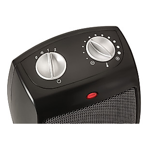 Lasko CD09250 Ceramic Adjustable Thermostat Tabletop or Under-Desk Heater, 9 Inches High, Black