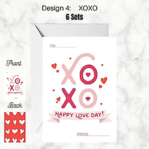 Mobiusea Creation Valentines Cards for Kids | 24 Cards with Envelopes | 3.5 x 5 | Funny and Cute | Llama, Ice Cream, Unicorn, XO for Valentines Day Cards, Kids School Valentines and Valentines Day