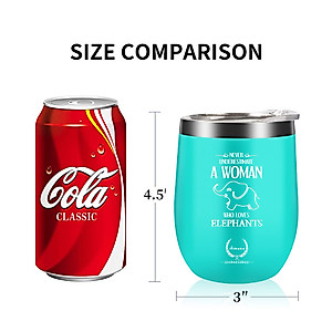 Elephant Gifts for Women-Mothers Day Gifts Unique Birthday Gifts for Her Funny Novelty Wine glass Personalized Present for Girlfriend,Coworkers, Friends Insulated Tumbler 12oz Blue