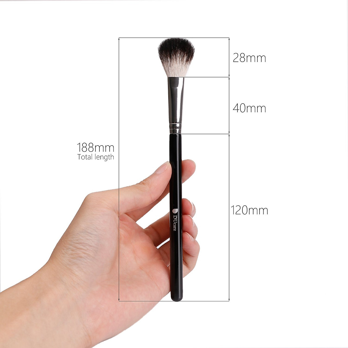 DUcare Highlighter Brush Fan Brush Setting Makeup Brush Blending Helps Lock in Foundation and Concealer 1Pcs Black