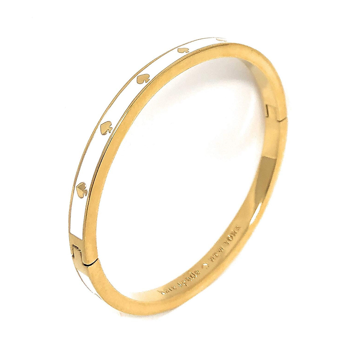 Kate Spade New York Spot The Spade Hinged Bangle Bracelet White