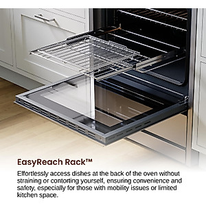 RANGAIRE RRE241TS 24" Electric Range with 4 Burners, 3.0 cu. Ft. Capacity, Freestanding Slide-in AirFry, Convection Oven, Easy Reach Racks, Soft Close Door, Clock and Timer, Stainless Steel