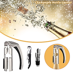 Champagne Opener,3pcs Bar Home Appliance Champagne Bottle Opener Sparkling Wine Cork Puller,Bar Jar Cork Puller Champagne Corkscrew Kitchen Sparkling Wine Bottle Opener(silver)