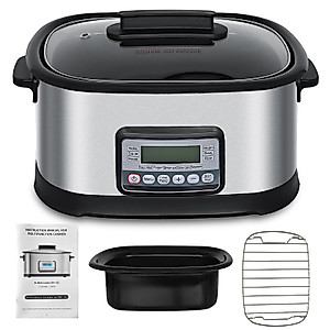 spoonlemon 6.5Qt 11-in-1 Multi Cooker, Digital Programmable Slow Cooker With Bake, Sauté, Roast, and Sous Vide functions, 1500W Timer&Temp Control,Dishwasher Safe Lid&Nonstick Inner Pot