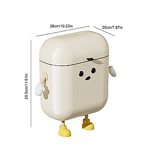 Buhyujkm Wall Mounted Trash Can, Under Counter Garbage Bin, Recycling Waste Basket with Lid, Home Trash Can with Lid, Office Trash Bin, Bathroom Trash Can, Bedroom Waste Basket, Living Room Trash Bin