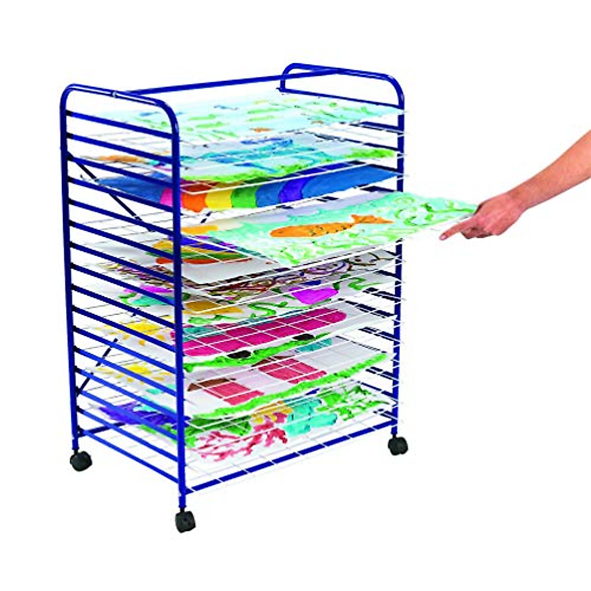 Colorations - MOBRACK Mobile Art Drying Rack for Home or Classroom Use, Keep Artwork Protected While Drying, Space Saving Rack, 36 1/2 Inches High x 26 1/2 Inches Wide x 17 1/2 Inches Deep
