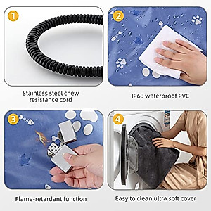 Outdoor Pet Heating Pad Mat Bed for Cat Dogs,Large Indoor Heated Pet Bed with Waterproof Cover, 9 Adjustable Temperature Dog Cat Heating Pad with Timer Pet Bed Warmer Blanket Mat Auto Power-Off