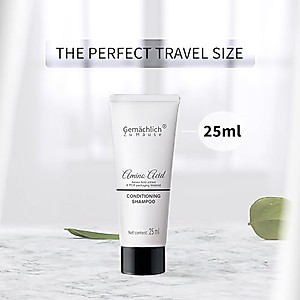 Gemächlich ZuHause Conditioners and Shampoos with Natural Ingredients, 0.85oz Travel Size 2-in-1 Conditioning Shampoo Bulk Sets for Hotel Airbnb, 100 pieces