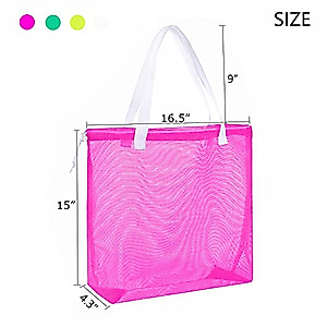 hsmyank Resuable 4Pack Cute Mesh Tote Pool Bags,Mesh Beach Bags With Drawsting For Gym,Travel,Picnic Or Laundry (white handle 2)