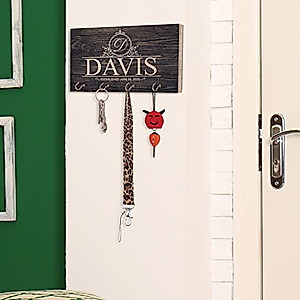 People People Personalized Wood Key Hanger for Wall | New Home Décor Gift for Wedding Housewarming | Customized Gifts for Couple Mr Mrs Key Ring Holder Hook | Key Rack | C01D07