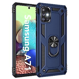 Korecase for Galaxy A71 Case Military Grade Armor Heavy Duty Rugged Dual Layers Full Body Shockproof with Ring Kickstand Back Cover Blue