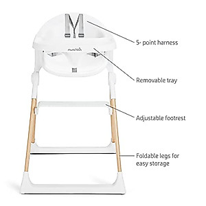 Munchkin® Float™ Easy Clean Foldable Baby High Chair - Compact Modern Design Great for Small Spaces