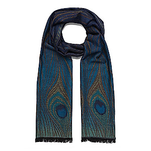 MMA Shawl Scarf Womens Shawls Warm Like Pashmina Scarf Wrap Evening or Day Peacock Design