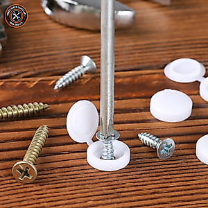 Plastic Hinged Screw Cover Caps, HNYYZL Screw Caps 150 PCS White, Folding Screw Cover Cap, Snap Washer Covers Flip Tops for Covering Screw Heads, Screw Protection (M)