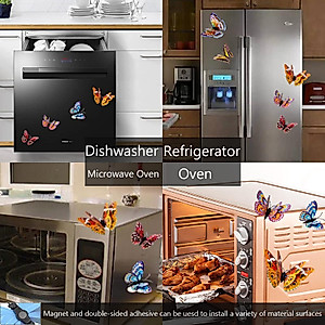 SHCHA 12 PCS Butterfly Wall Decals with Luminous Function, 3D Butterflies Removable Mural Stickers Wall Stickers Art Decal Home Decals Stickers Magnetic PVC Room&Garden Decor DIY Stickers