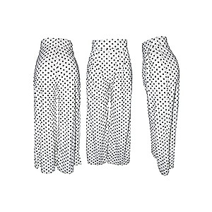 LKOUS Women's Palazzo Long Pants for 2024, High Waist Wide Leg Stretchy Lounge Pants Trousers with Pockets