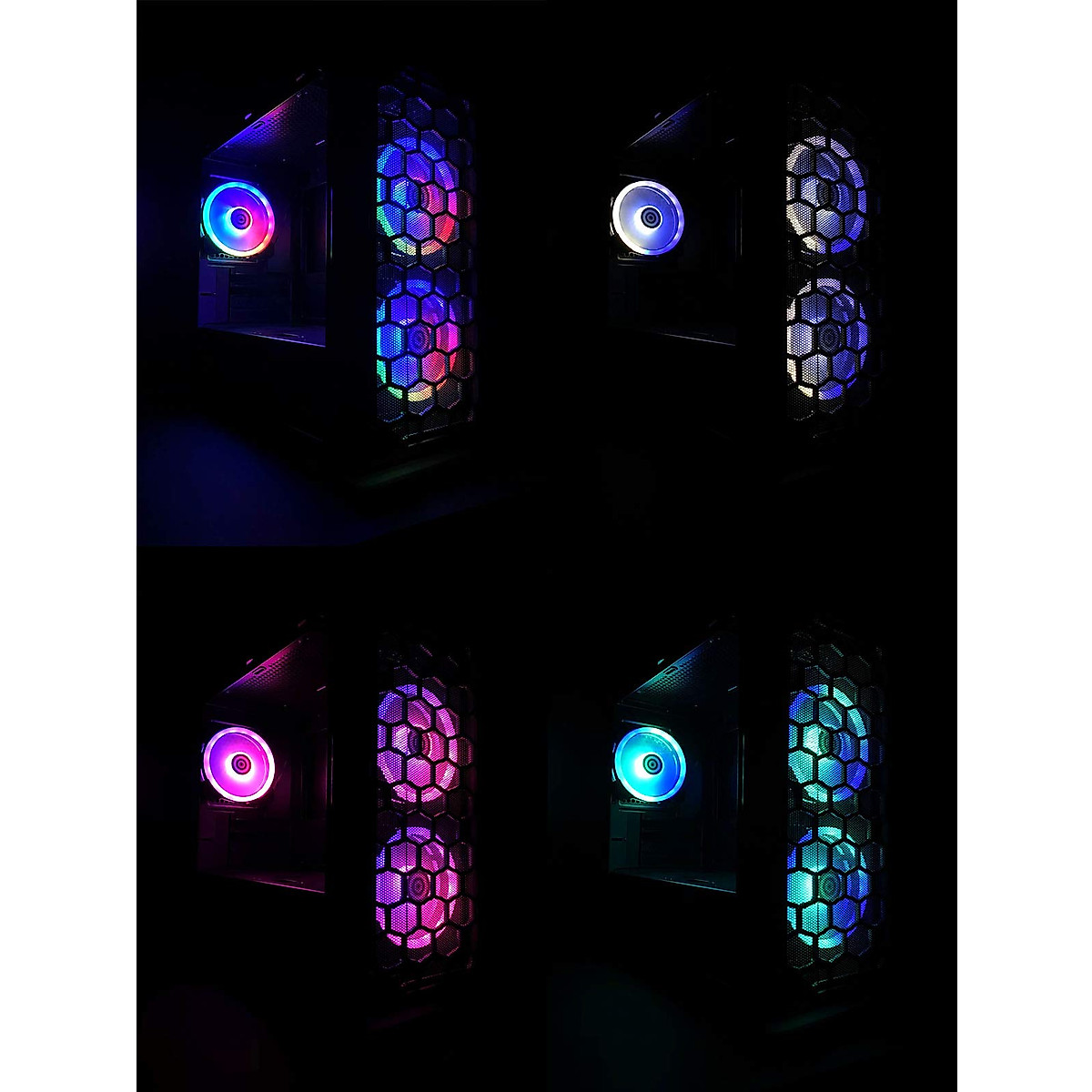 Apevia PRODIGY-BK Micro-ATX Gaming Case with 1 x Tempered Glass Panel, Top USB3.0/USB2.0/Audio Ports, 3 x RGB Fans, Black Frame