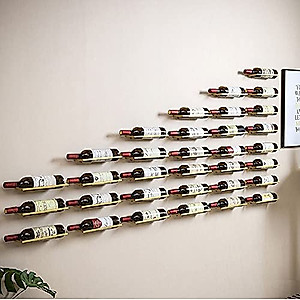 OFILLES 6-Shelf Metal Wall Mounted Wine Rack Organizer, Hanging Wine Bottle Holder Display for Beverages/Liquor Bottles Storage