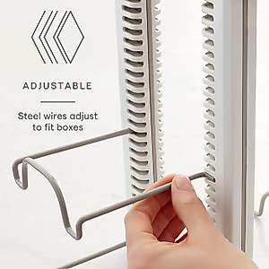 YouCopia WrapStand, Adjustable Kitchen Wrap, Foil and Bag Box Organizer for Kitchen Cabinet and Pantry Storage, White